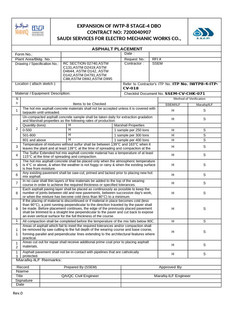 IWTP-8 Stage 4 Asphalt Quality Control | PDF | Road Surface | Materials