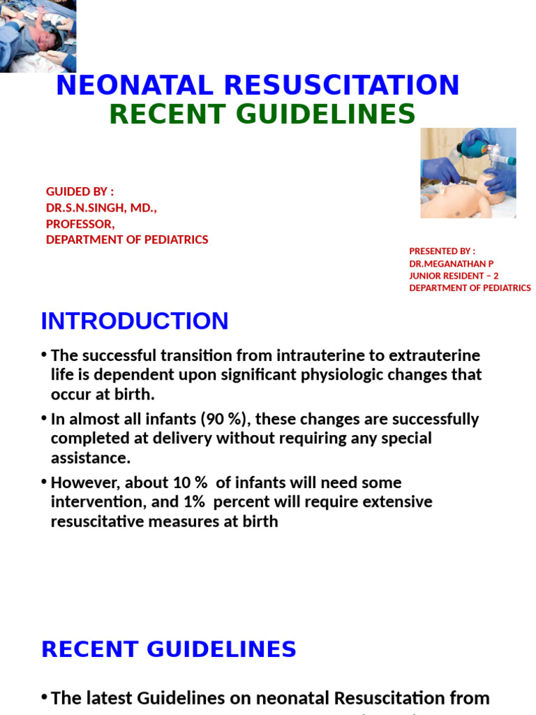 Neonatal Resuscitation Recent Guidelines | PDF | Cardiopulmonary ...
