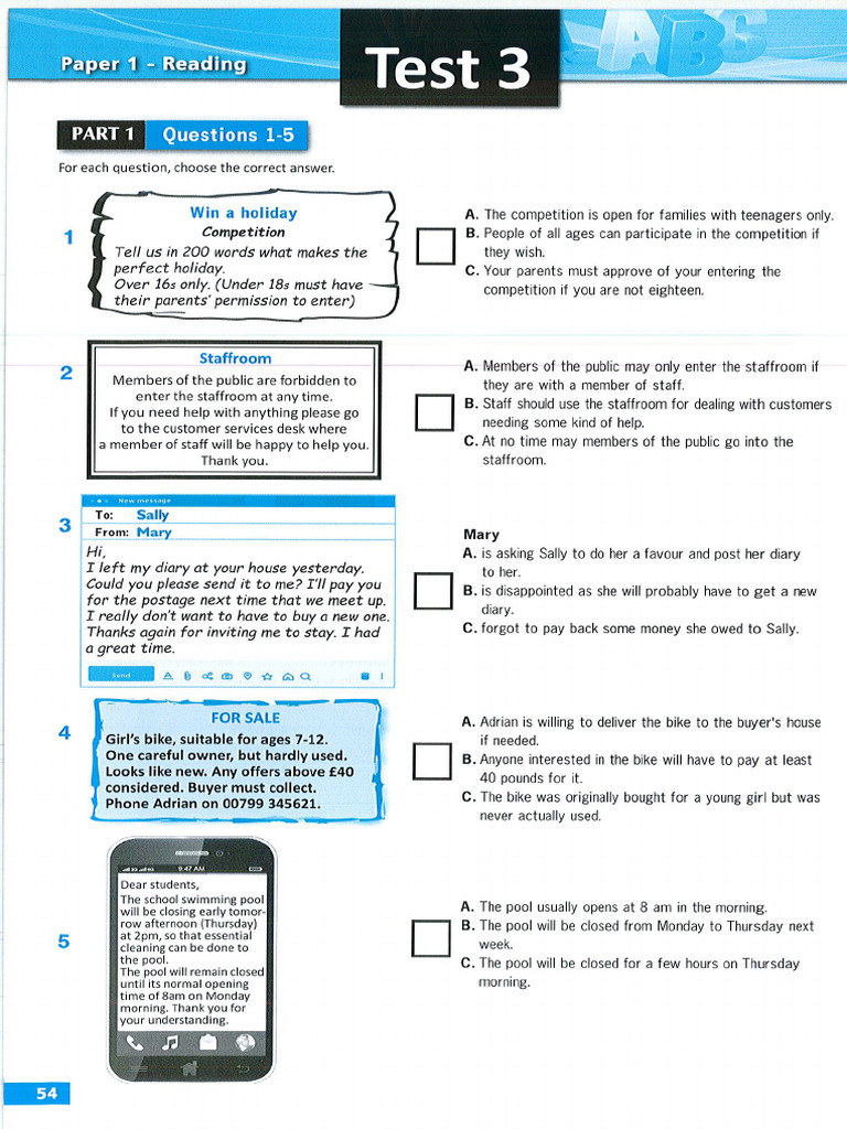Reading Cambridge 3 | PDF