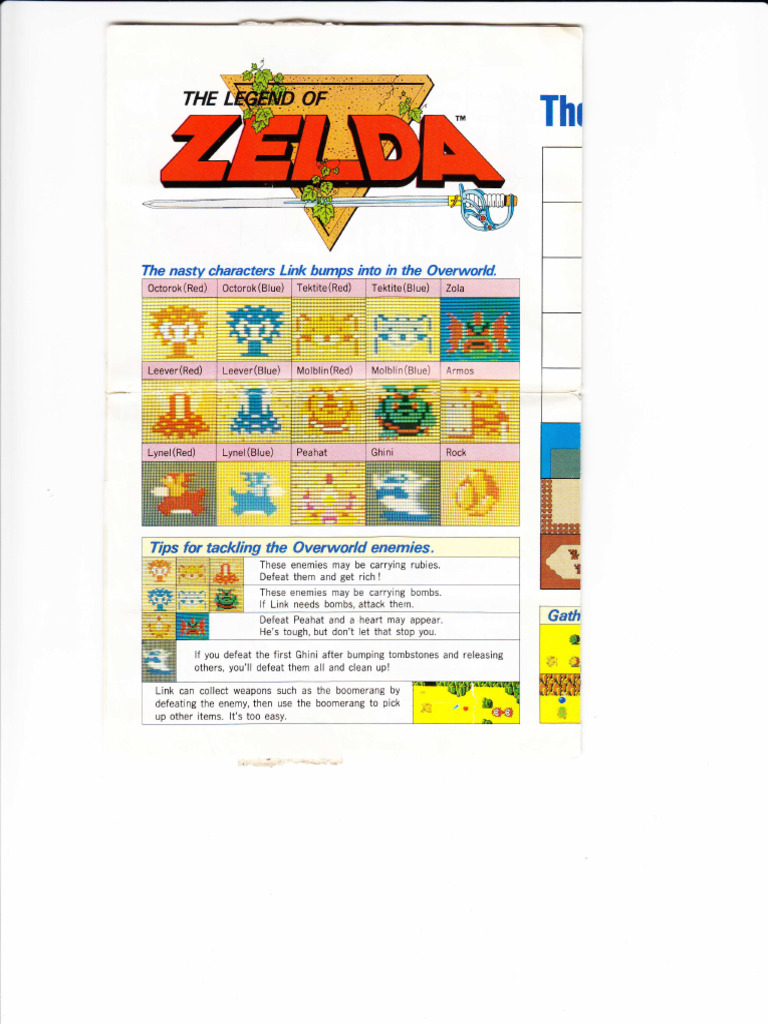 NES Legend of Zelda Map Guide | PDF