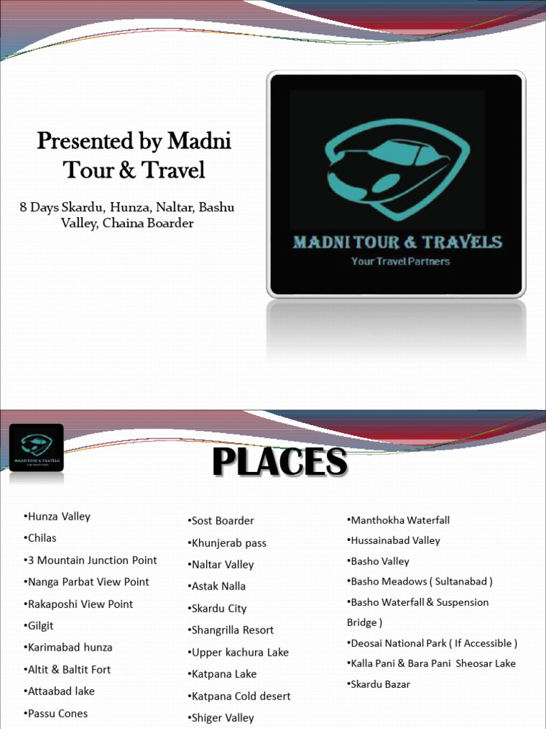 8 Days Skardu, Hunza, Naltar, Bashu Valley, Chaina Boarder - 2 | PDF