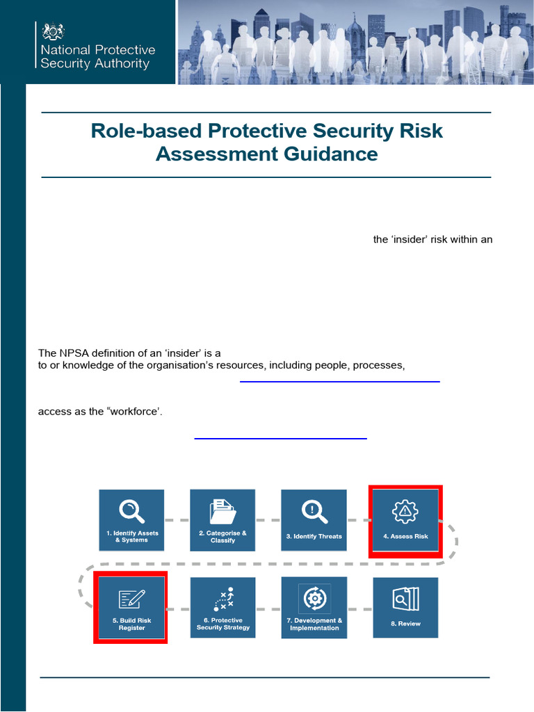 Npsa Role Based Protective Security Risk Assessment Guidance | PDF ...