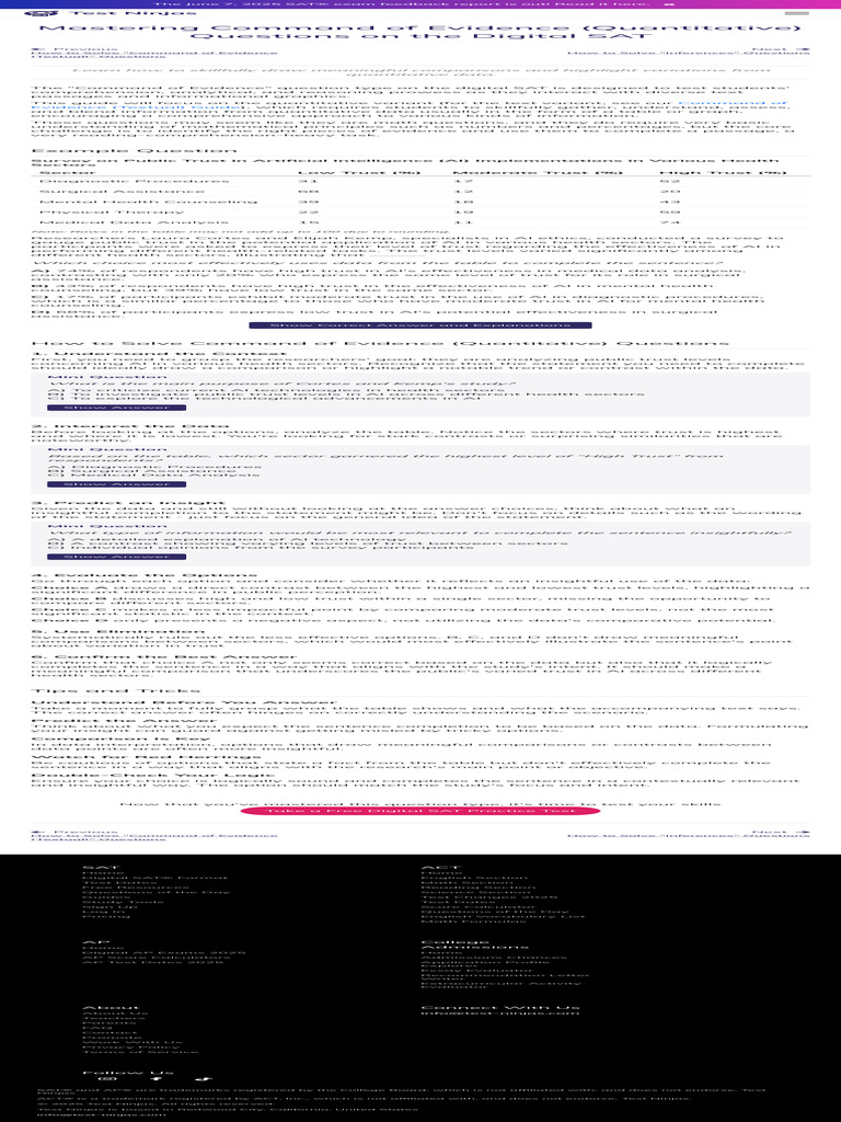 Mastering Quantitative Evidence for SAT | PDF | Sat | Artificial ...