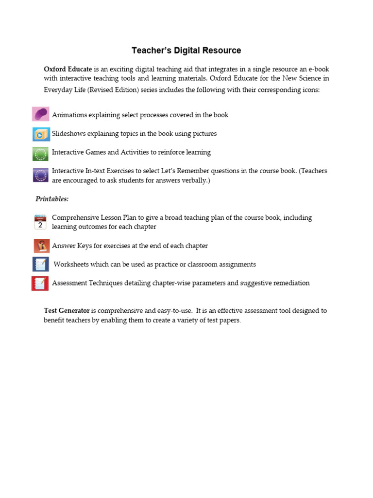 Teachers Digital Resource | PDF