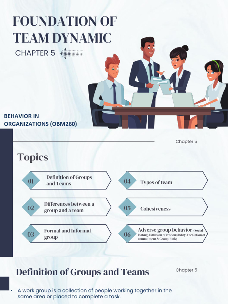 CHAPTER 5 - FOUNDATIONS OF TEAM DYNAMICS | PDF | Group Cohesiveness ...