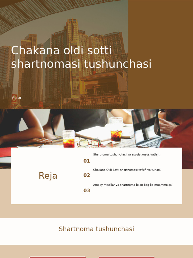Chakana Oldi Sotti Shartnomasi Tushunchasi | PDF