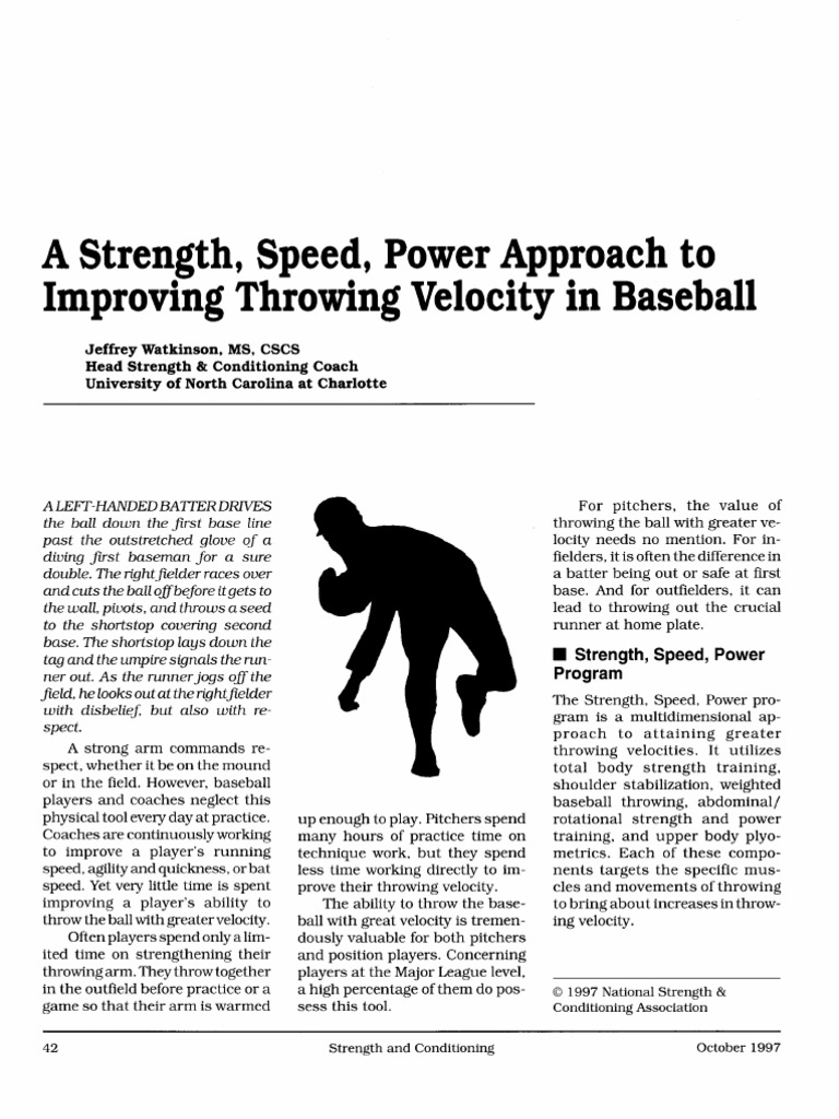 A Strength, Speed, Power Approach To Improving.8 | PDF