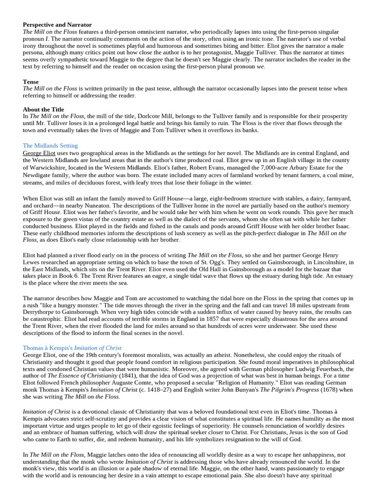 The Mill On The Floss | PDF | The Mill On The Floss | George Eliot