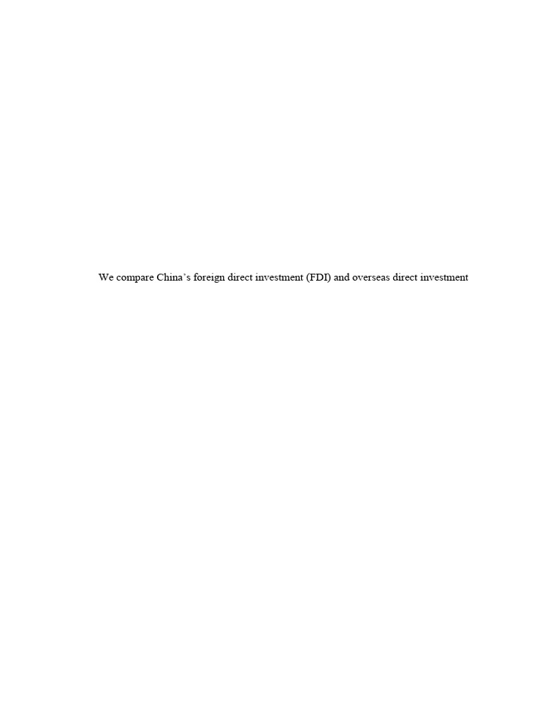China’s FDI vs. ODI: Environmental Impact Analysis | PDF | Foreign ...