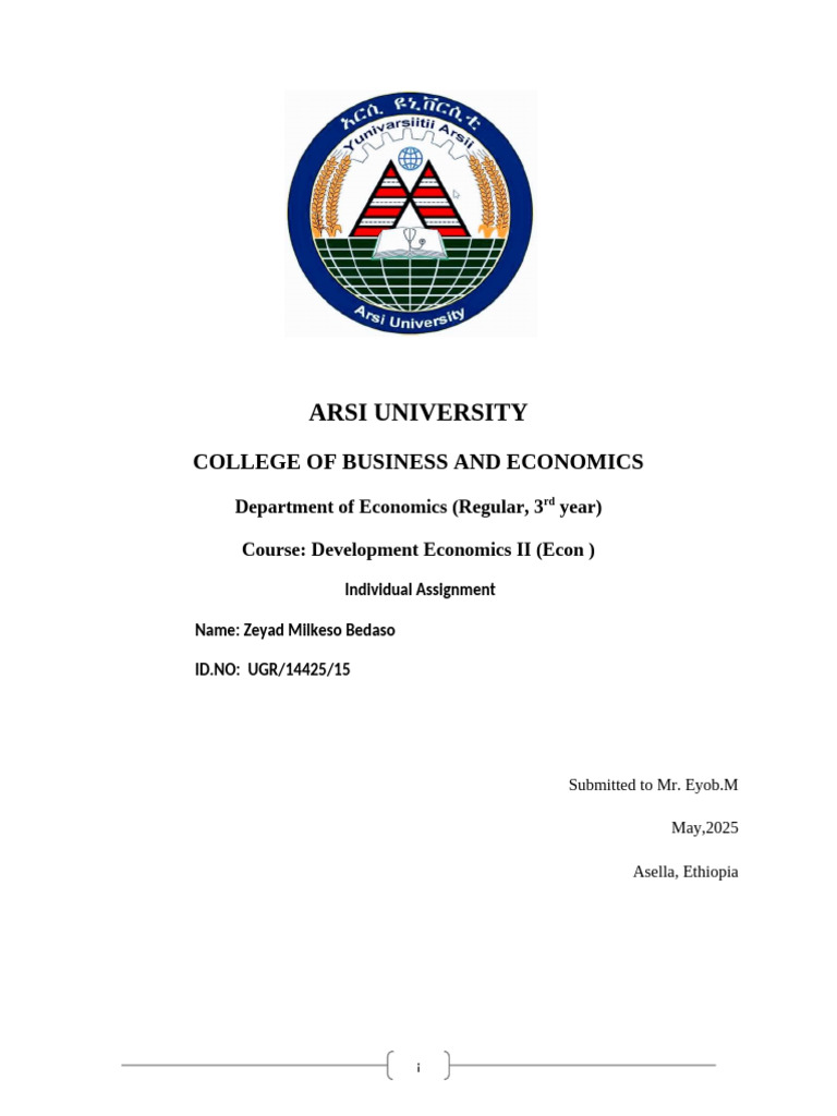 Development Econ II Assignment Docm | PDF | Unemployment | Employment