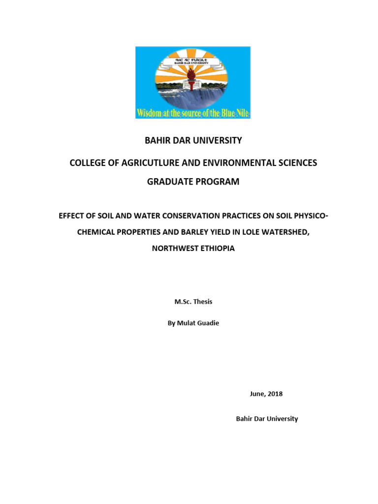 Bahir Dar University College of Agricutlure and Environmental Sciences ...