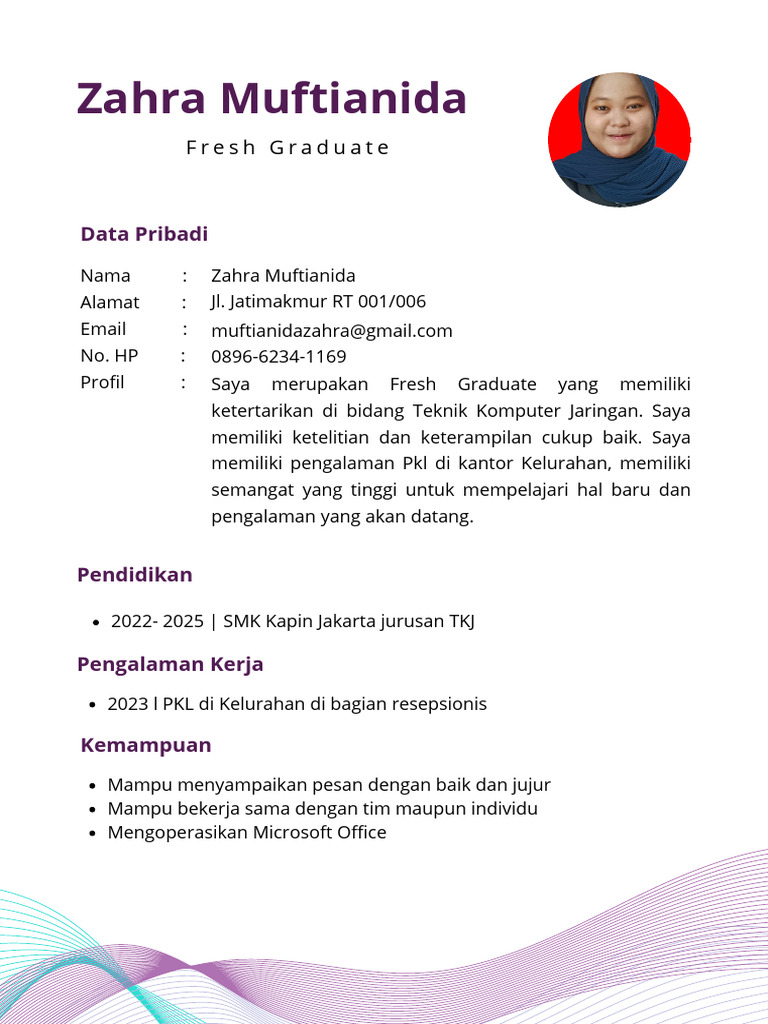 CV Zahra Muftianida - 20250624 - 161251 - 0000 | PDF