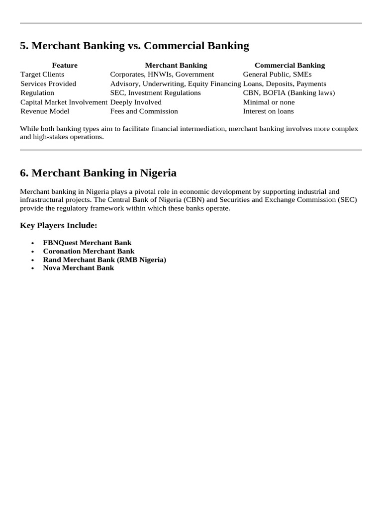 Merchant Banking and Financial Services 5 | PDF | Banks | Investing