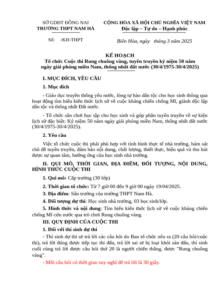 KH Thi RCV 50 Nam GPMN 2025 | PDF