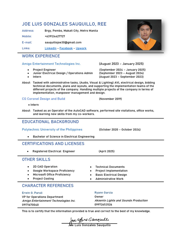 (2025) Joe Luis Sauquillo_Resume (6) | PDF