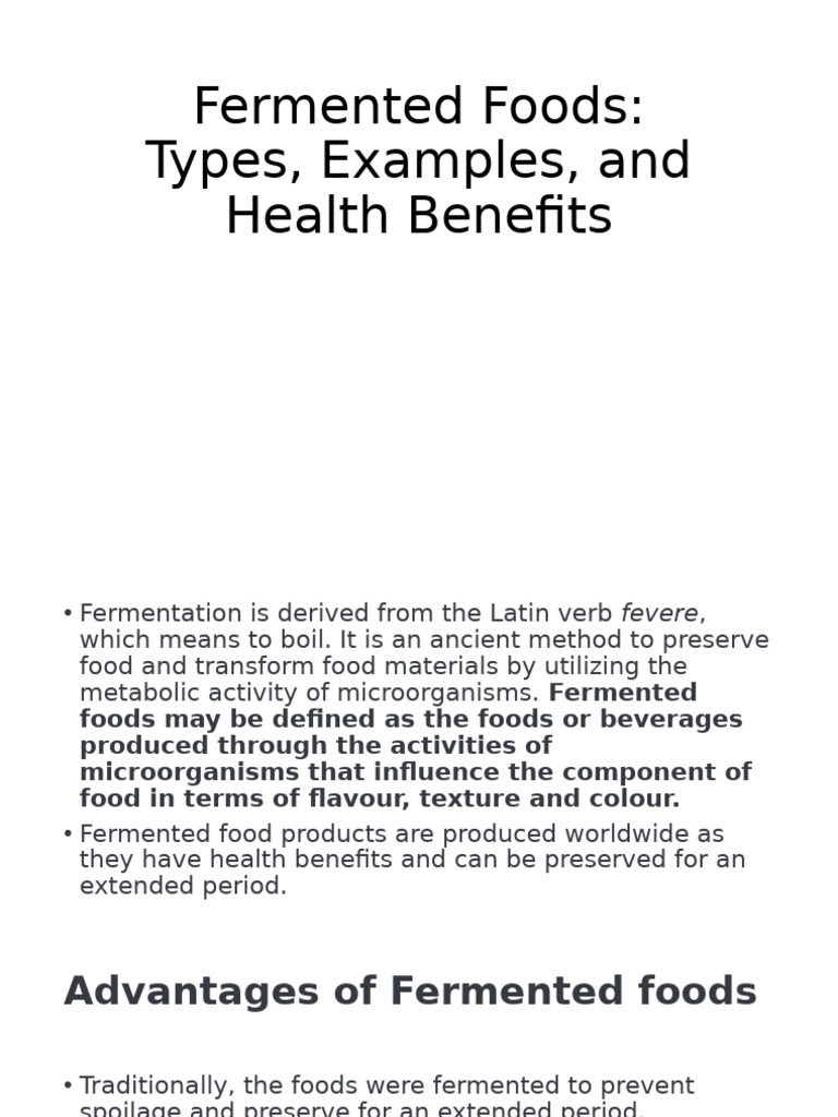 Fermentaion Types and Benefits, Fermented Food Types | PDF ...