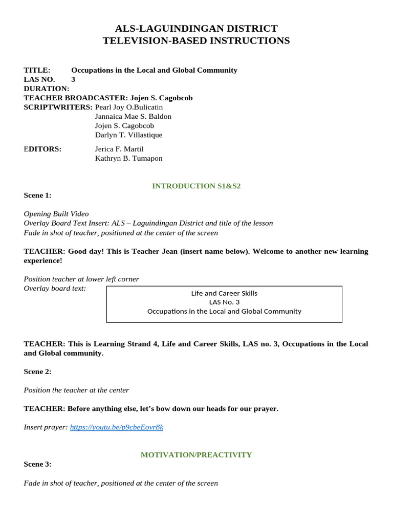 Als-Laguindingan Tvbi Script | PDF