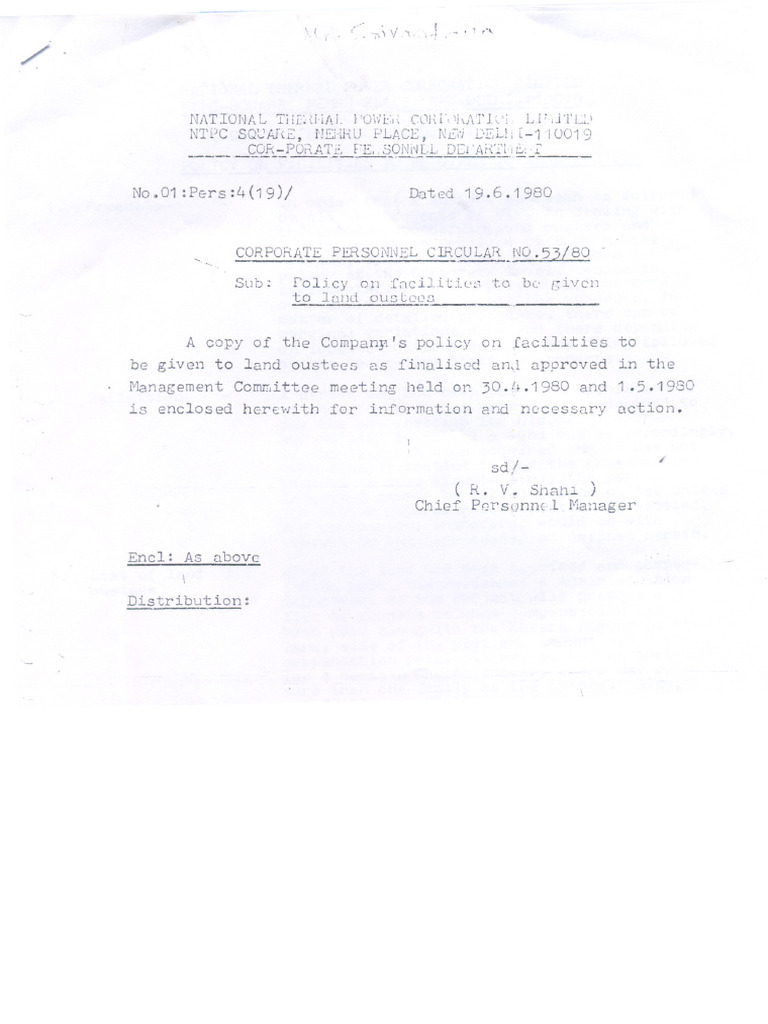 NTPC Policy Land Acquisition | PDF