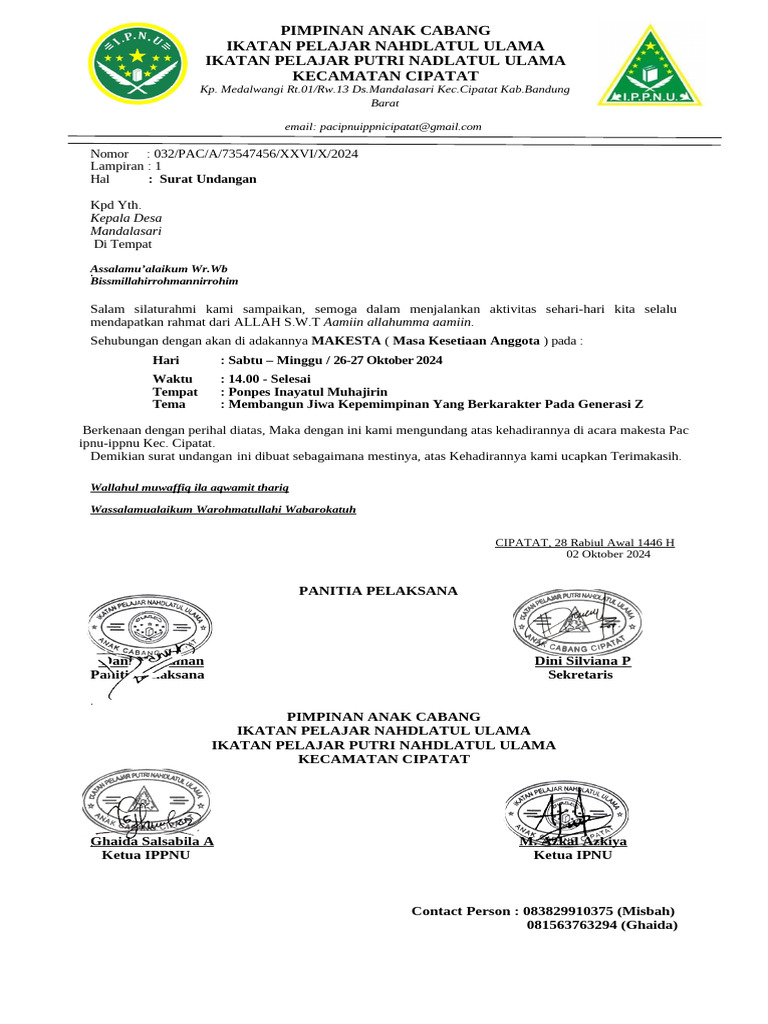 Surat Undangan Desa Pac | PDF