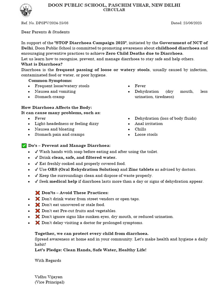 Stop Diarrhoea Campaign 2025 | PDF