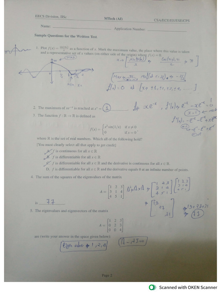 Iisc AI Sample Paper Solution | PDF