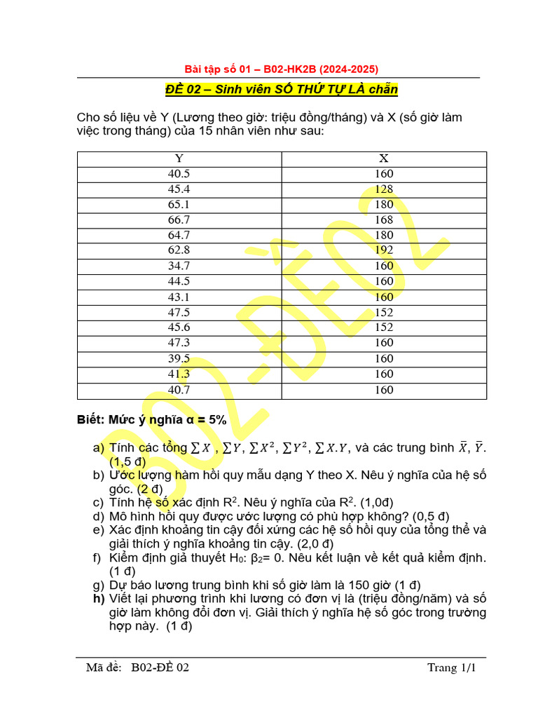 B02 - BT 01 ĐỀ 02 | PDF
