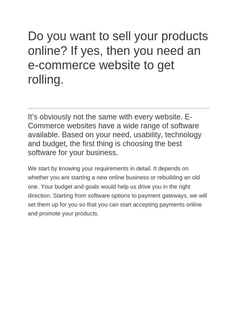 Online Store - Written | PDF