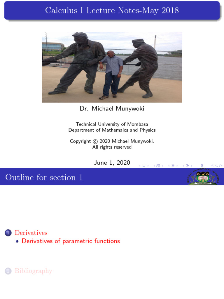 Derivatives of Parametric Functions - Lecture Notes | PDF | Function ...