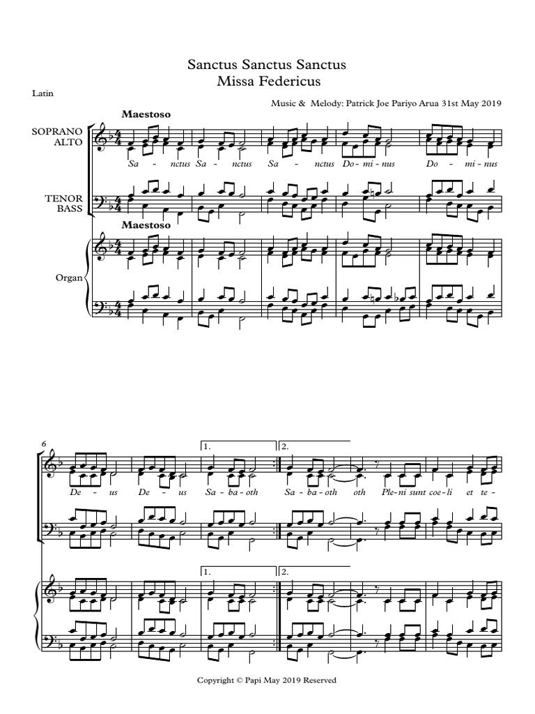 Sanctus de la Missa Federicus en Latin | PDF