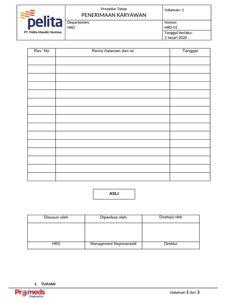 Hrd 01 Sop Penerimaan Karyawan Pdf