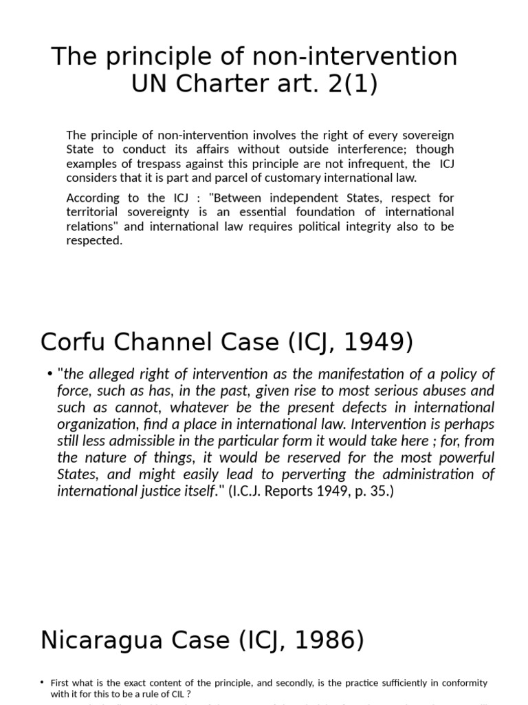 Non-Intervention and Humanitarian Law | PDF | Responsibility To Protect ...