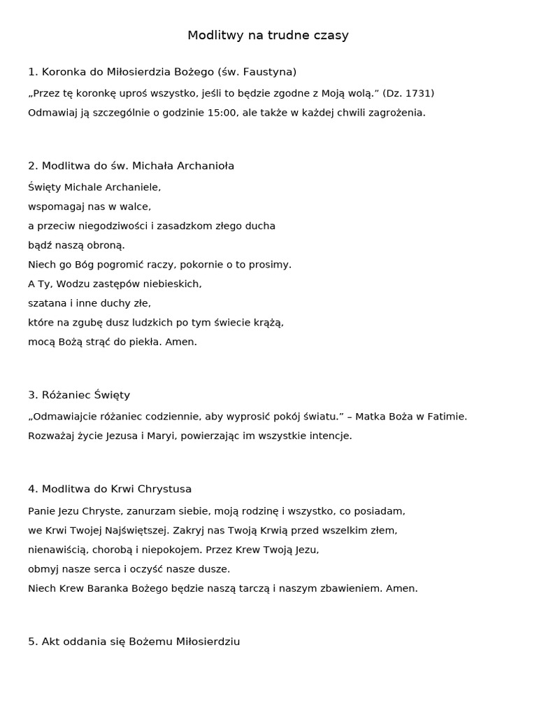 Modlitwy Na Trudne Czasy | PDF