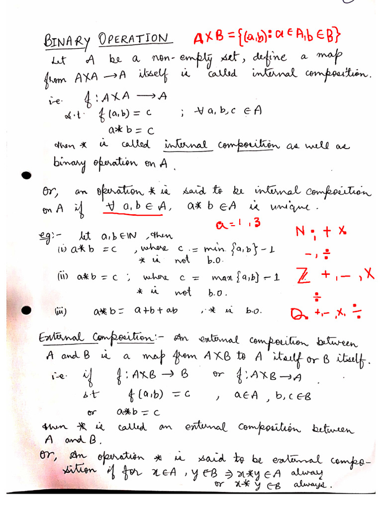 Binary Operations | PDF