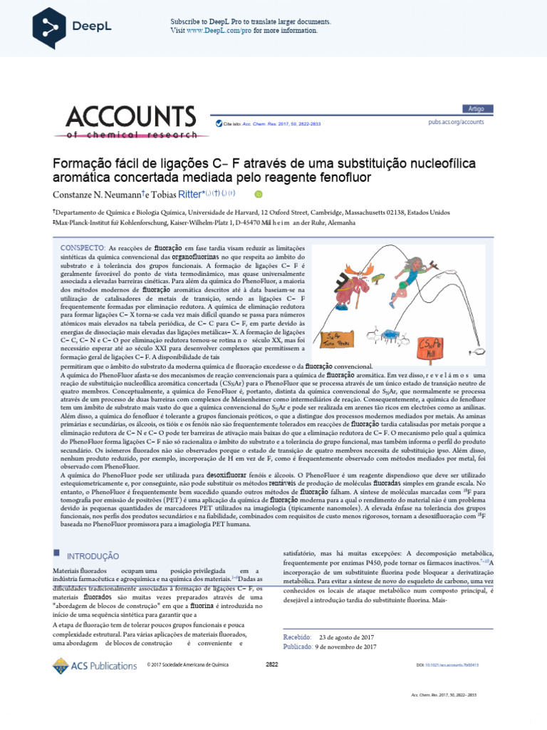Formação de Ligações C−F com PhenoFluor | PDF | Química | Aromaticidade