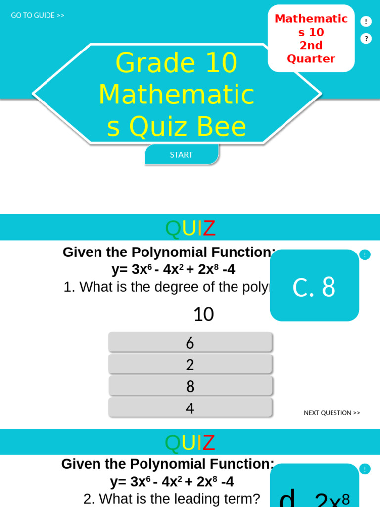 Grade 10 Math Quiz Bee Questions | PDF | Circle | Mathematical Analysis