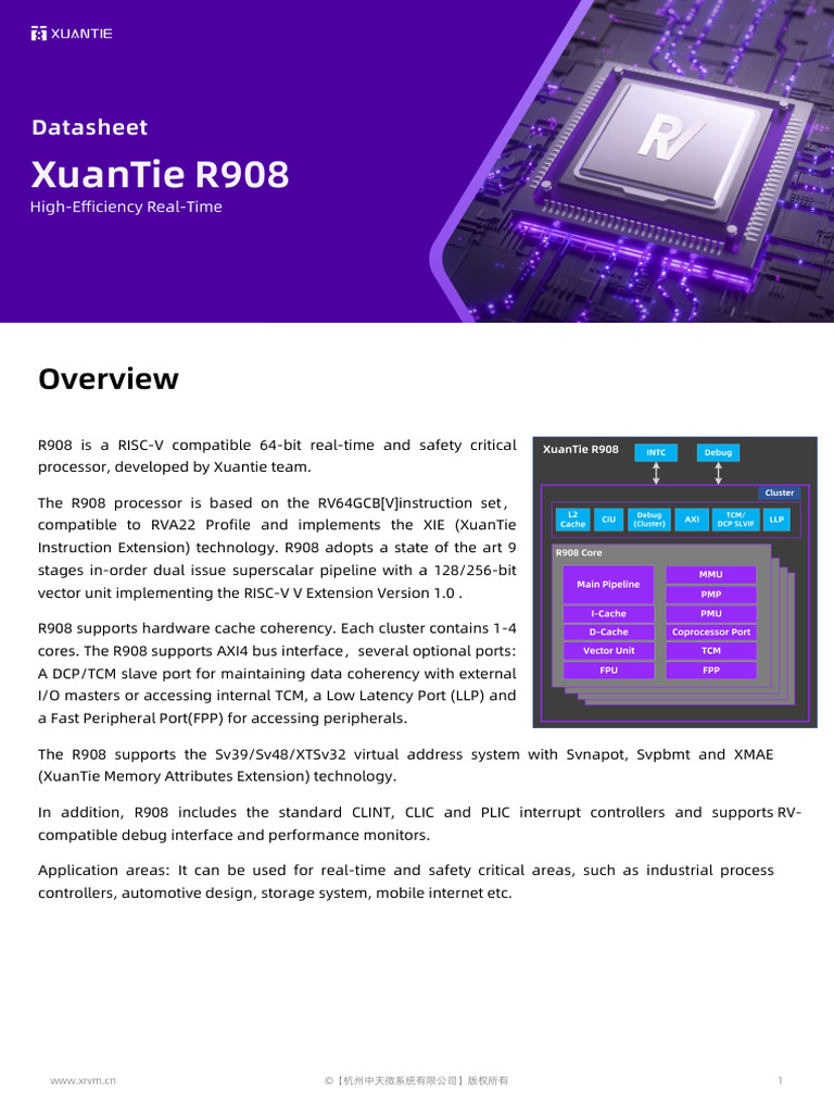 R908: RISC-V 64-bit Processor Overview | PDF | Cpu Cache | Central ...