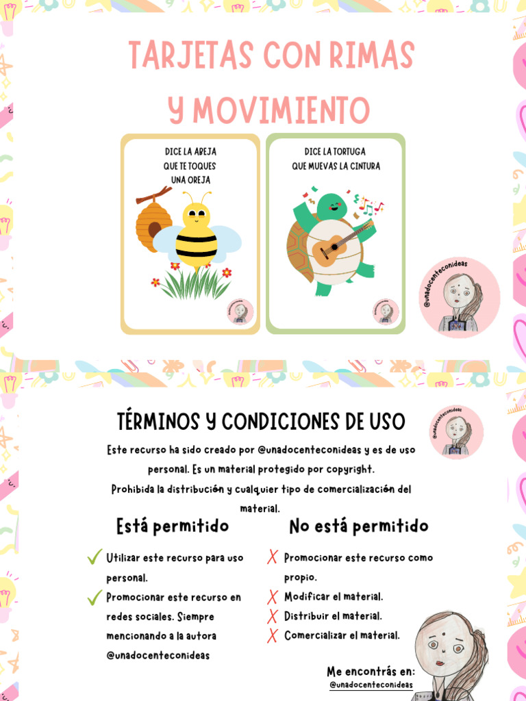 Tarjetas Con Rimas y Movimiento Nuevo Diseño | PDF