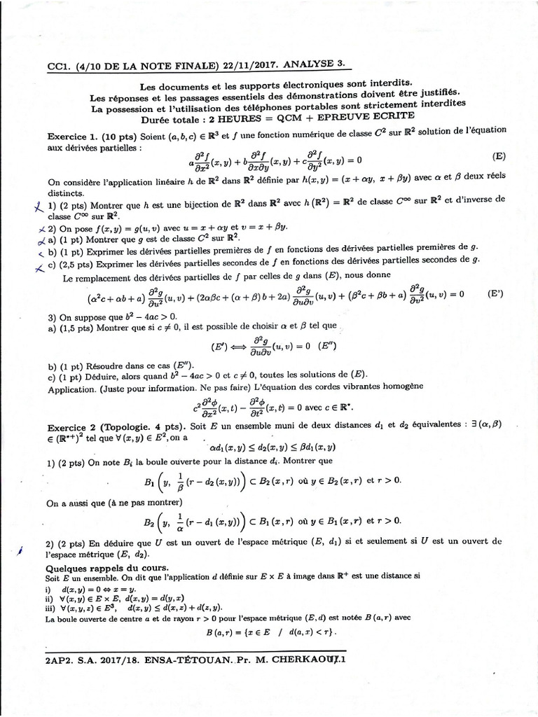 CC Analyse + Algébre | PDF