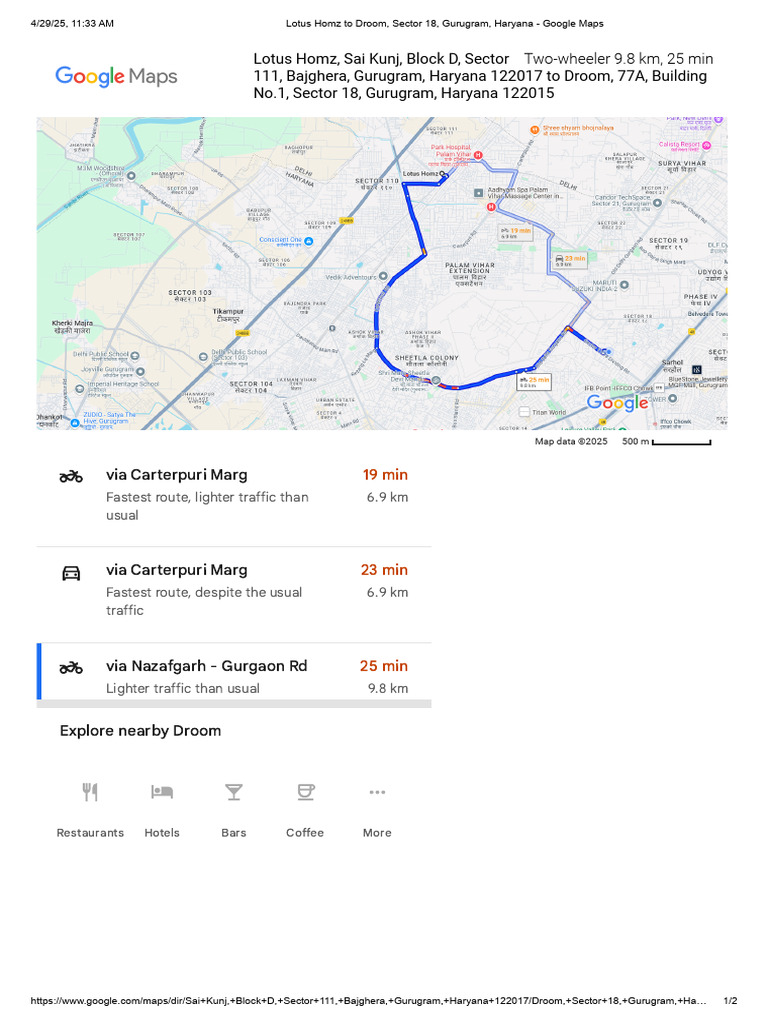 Lotus Homz To Droom, Sector 18, Gurugram, Haryana - Google Maps | PDF