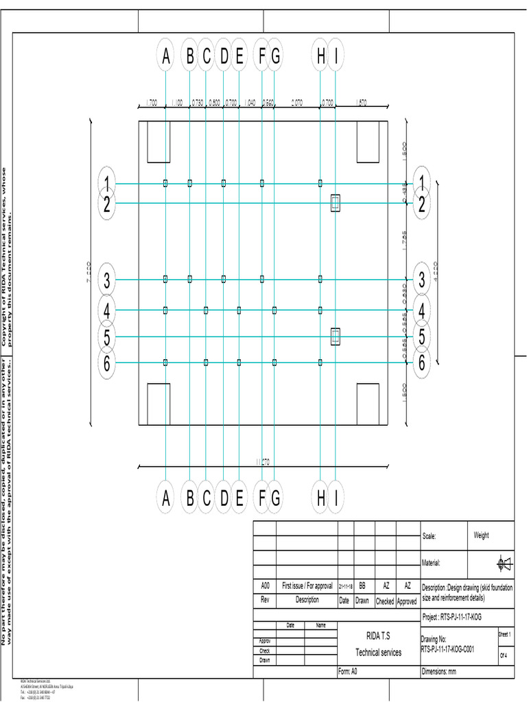 Skid Foundation Design Drawing | PDF | Drawing | Architectural ...