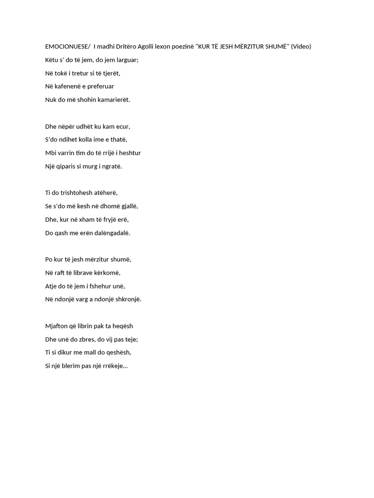 Poezi - Dritero Agolli | PDF