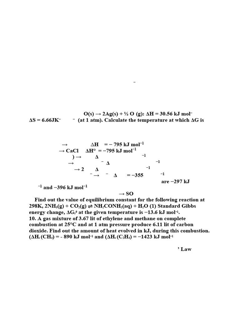 Thermodynamics Assignment 1 | PDF | Enthalpy | Heat Capacity