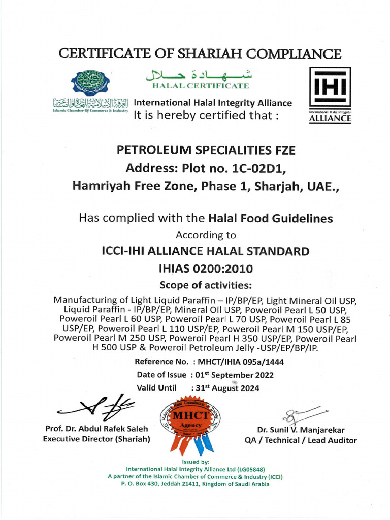 Halal Certificate | PDF