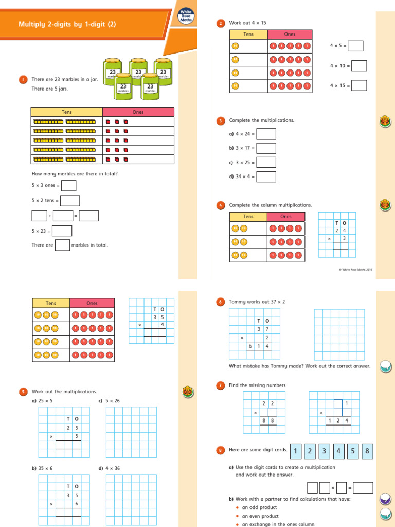 Y3 Lesson 2 Multiply 2 Digits by 1 Digit 2 2019 | PDF | Multiplication ...