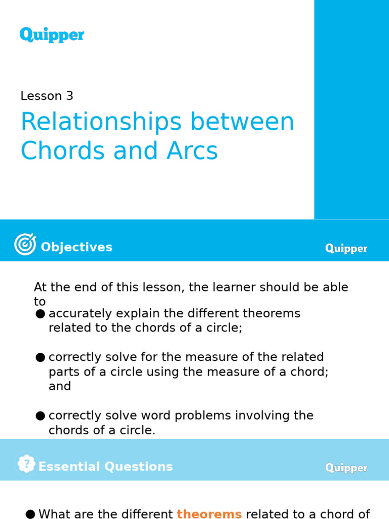 Chords and Arcs in Circle Geometry | PDF | Circle | Perpendicular