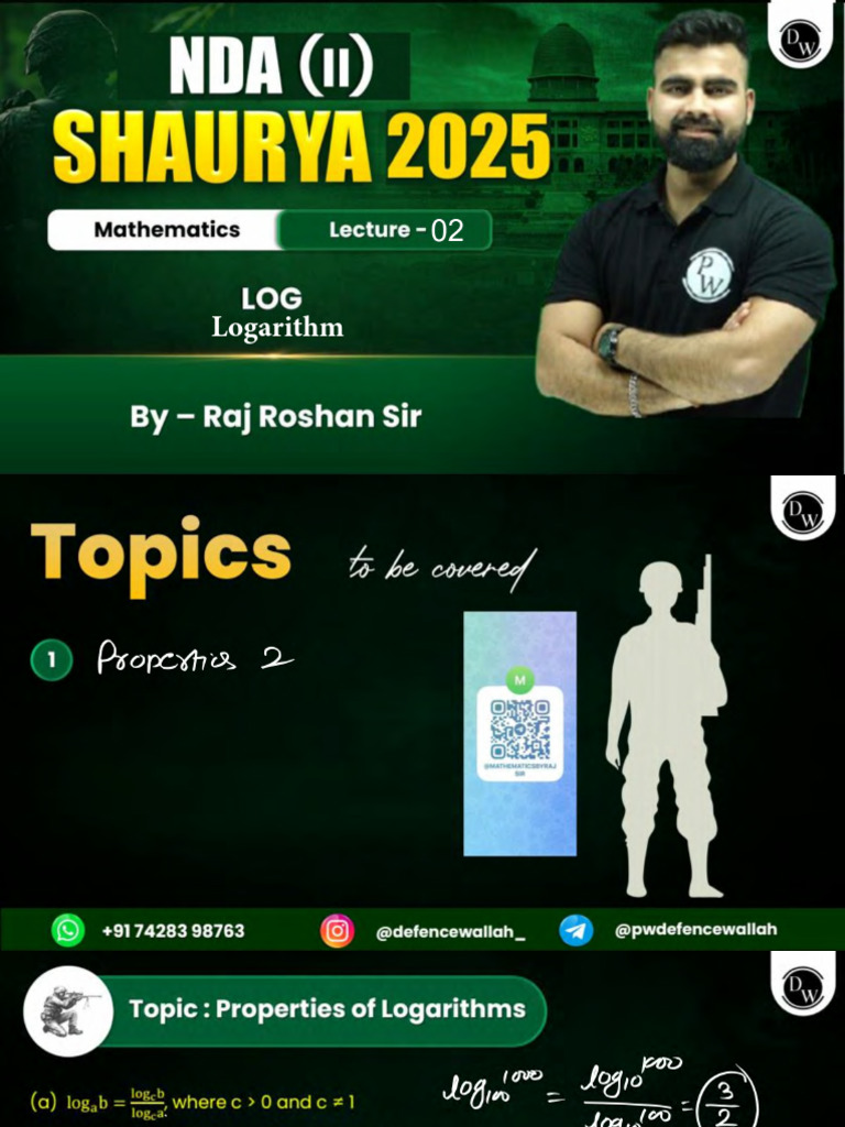 Logarithm 02 Class Notes Pdf