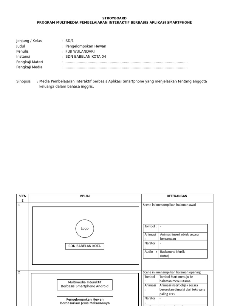 Contoh Storyboard MPI | PDF