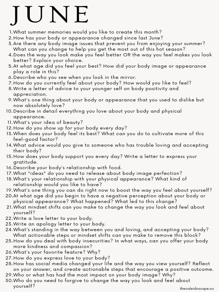 June Monthly Reflection Journal Prompts Free Printable | PDF | Chess ...