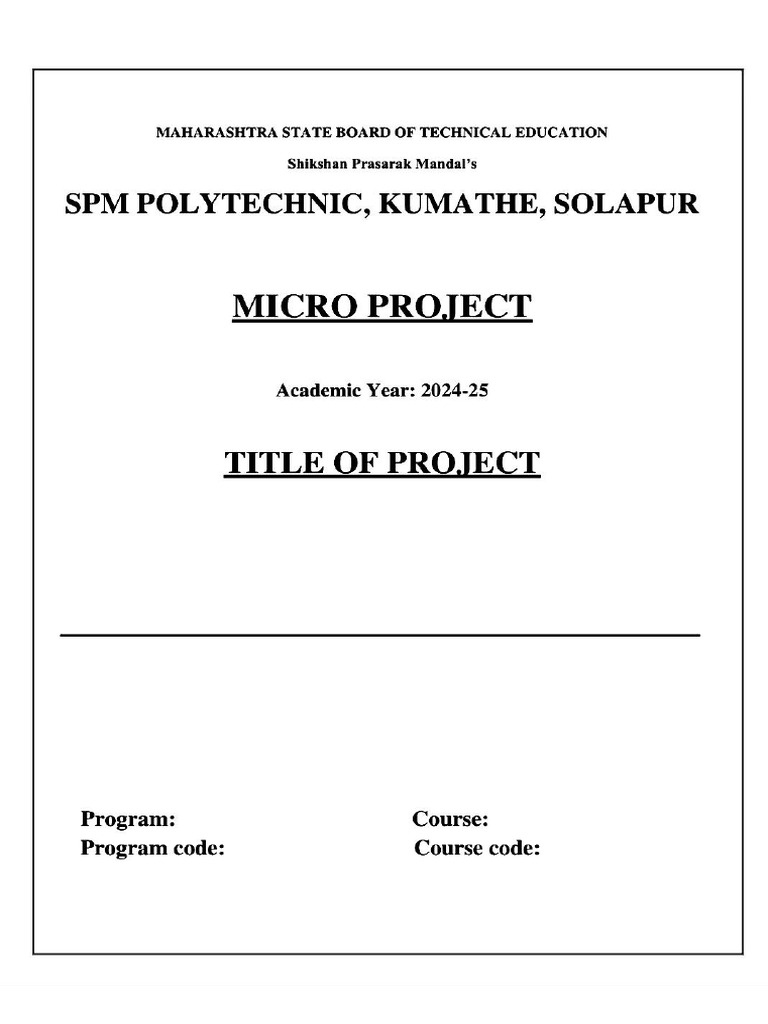 Microproject Report Format Co2k | PDF