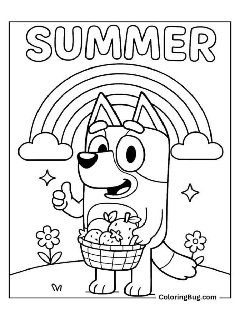34 Bluey Summer Coloring Pages (Free Printable PDFS) | PDF